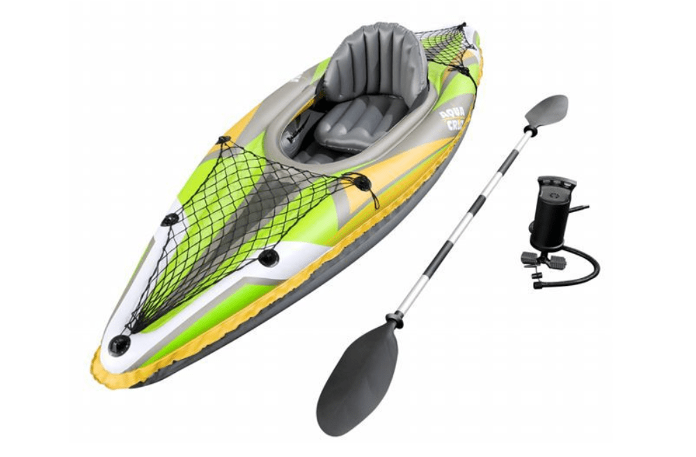 AQUACRUZ Inflatable Paddle Kayak Set with Seat: Solo Water Exploration ...