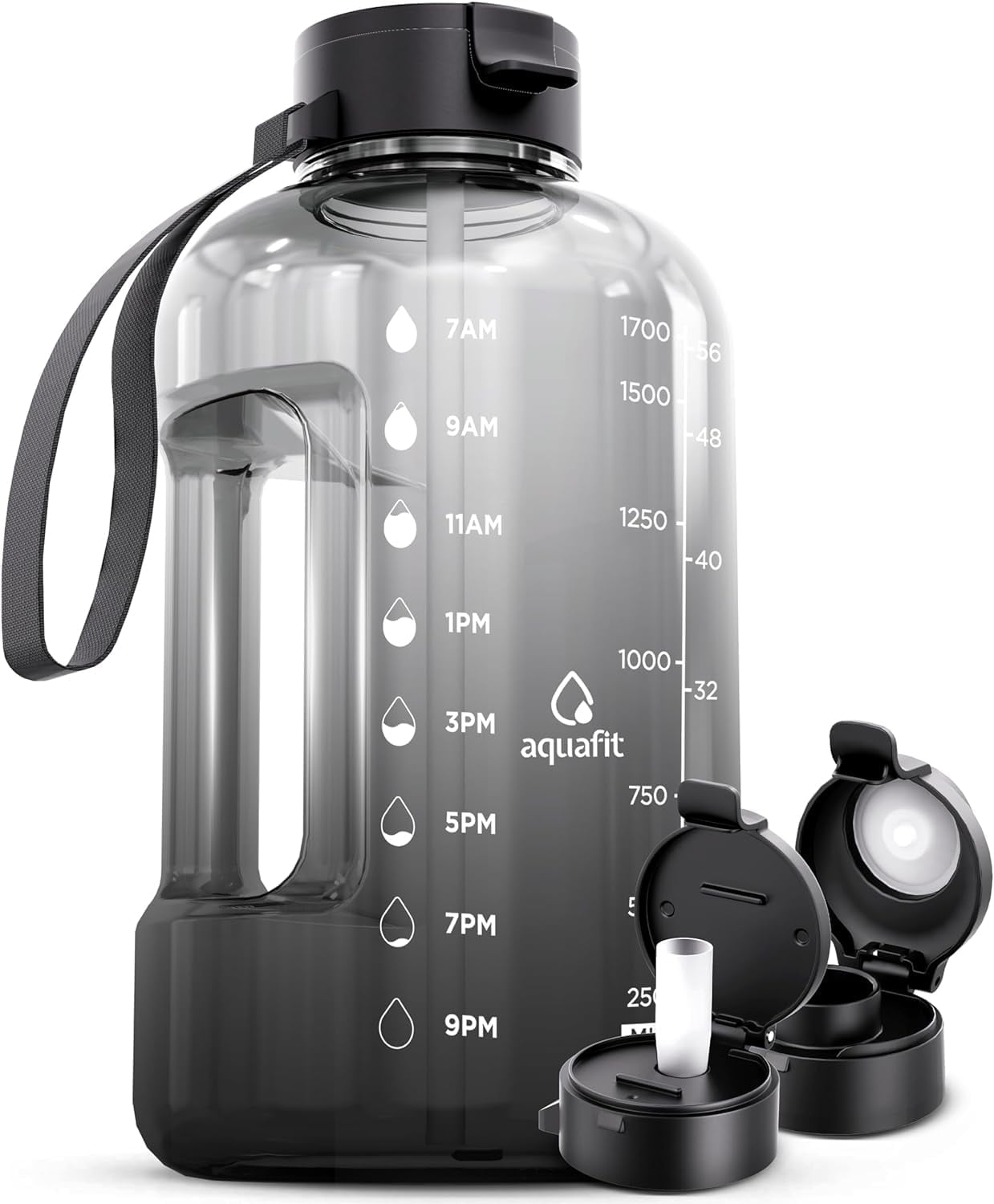 AQUAFIT - Sports Water Bottle - Refillable, Reusable, with Time Marker ...