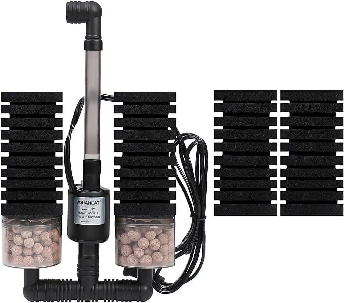 AQUANEAT Electric Power Sponge Filter, Aquarium Sponge Filter with Pump ...