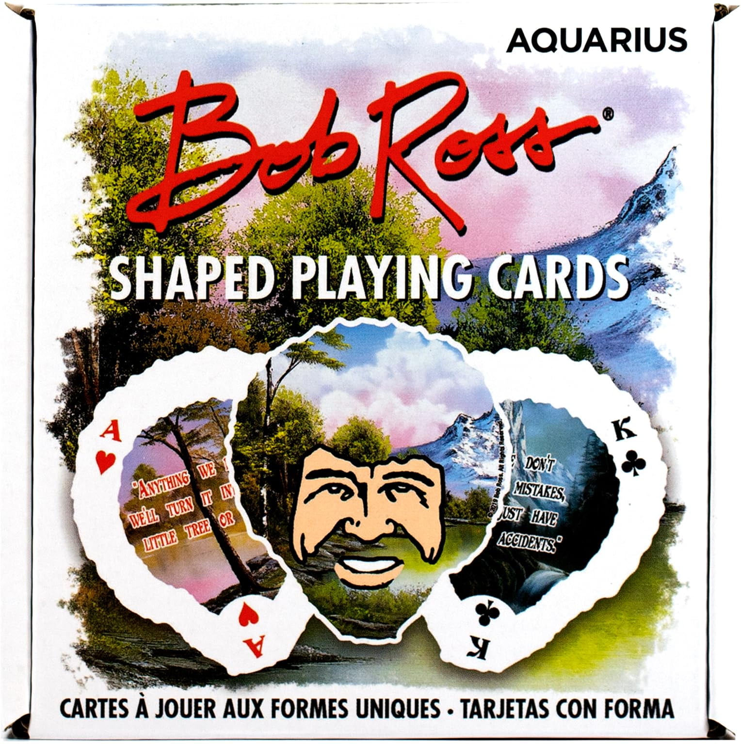 AQUARIUS Bob Ross Playing YPF5 Cards - Bob Ross Shaped Deck of Cards ...