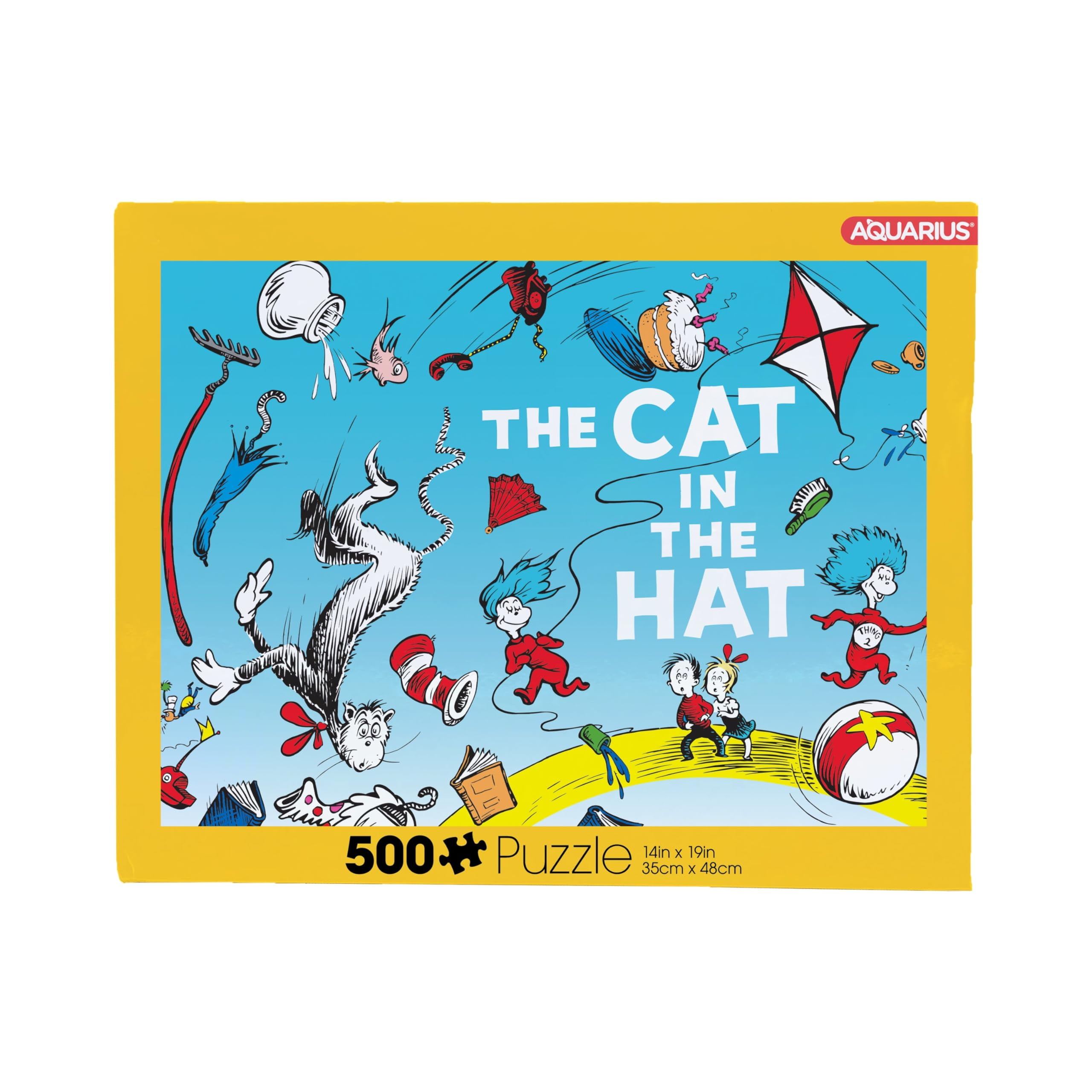 AQUARIUS Cat in The OIF8 Hat Puzzle (500 Piece Jigsaw Puzzle) - Glare ...