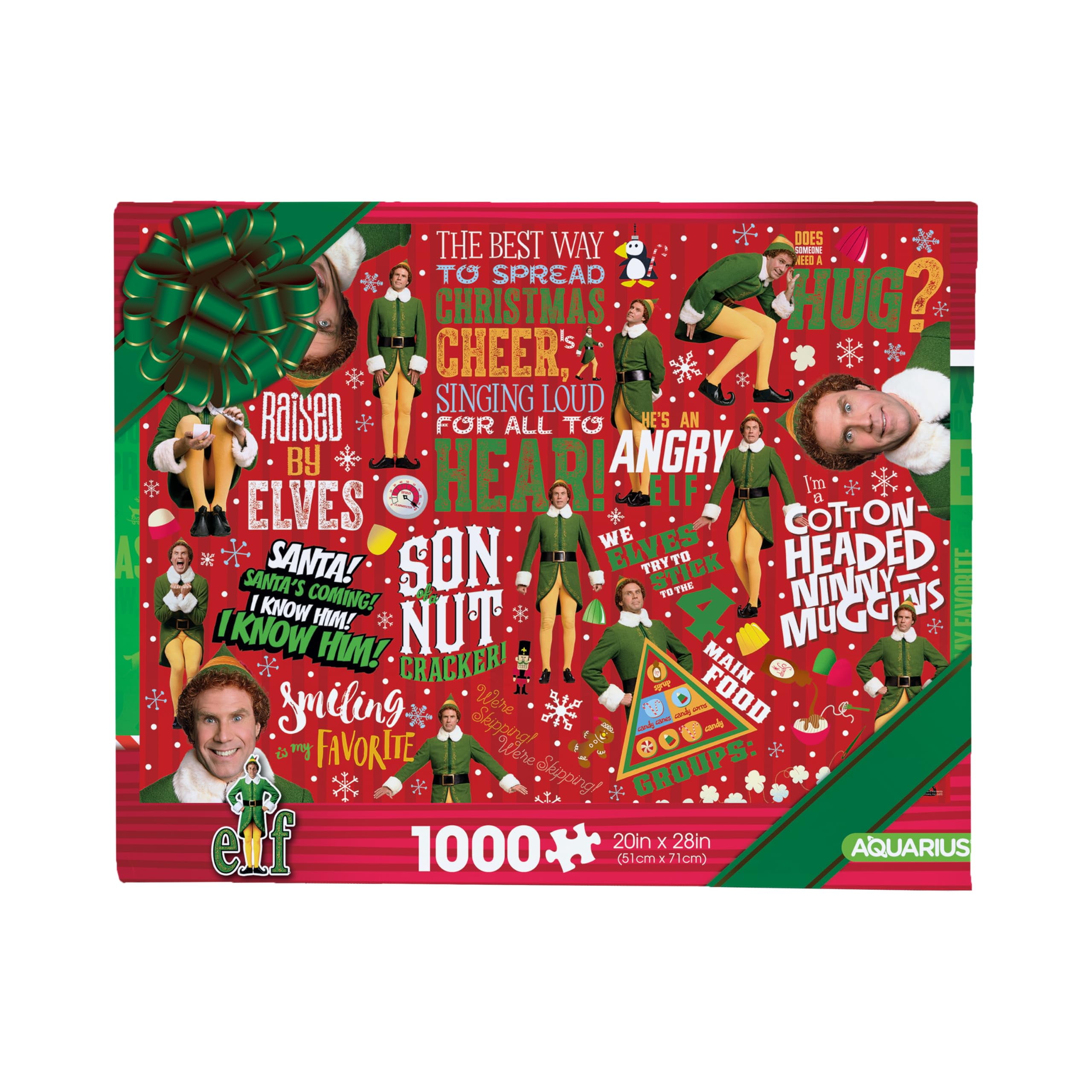 AQUARIUS Elf Wrapping Paper OIF8 1000pc Puzzle (1000 Piece Jigsaw ...