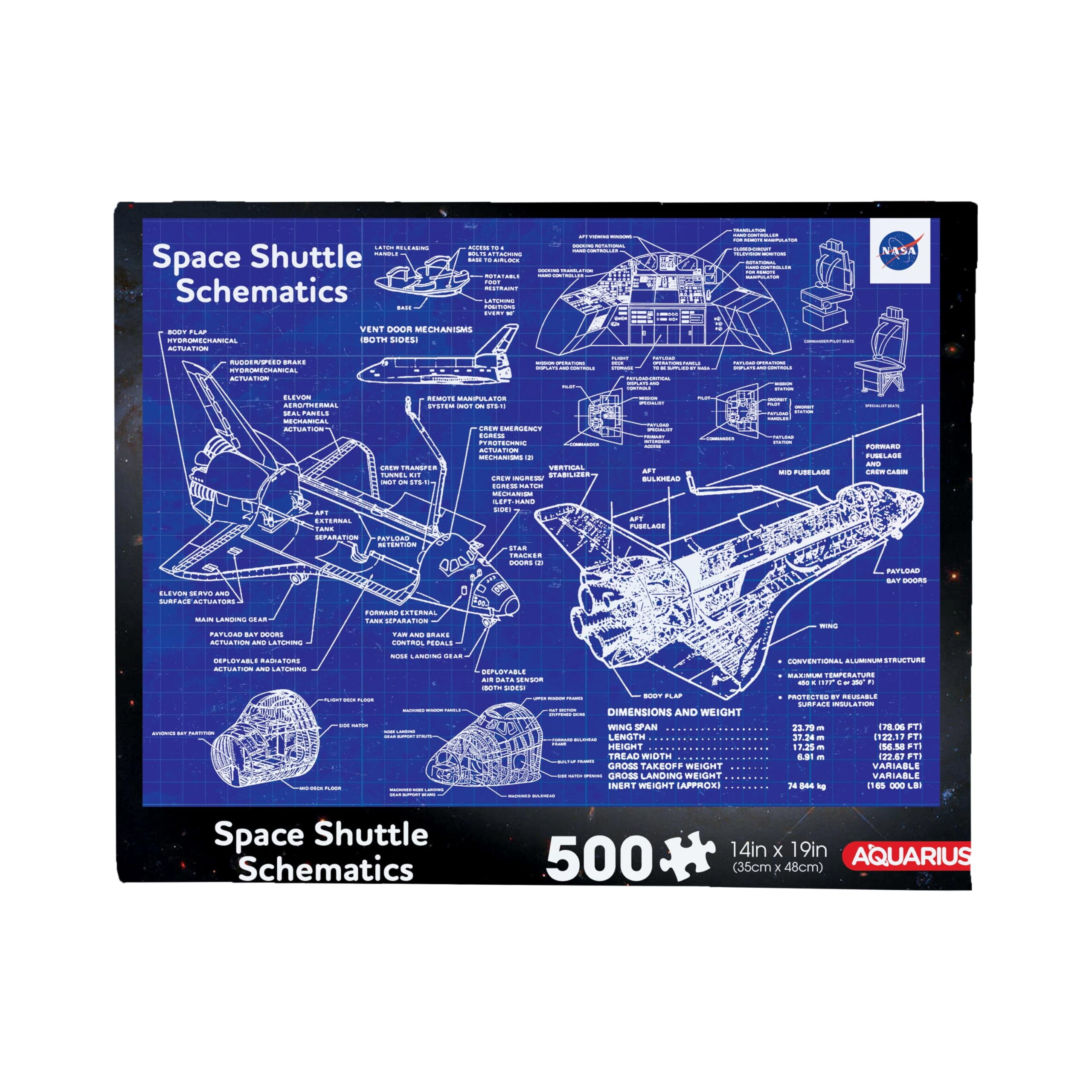 AQUARIUS NASA Space Shuttle SSF20 Schematics Puzzle (500 Piece Jigsaw ...