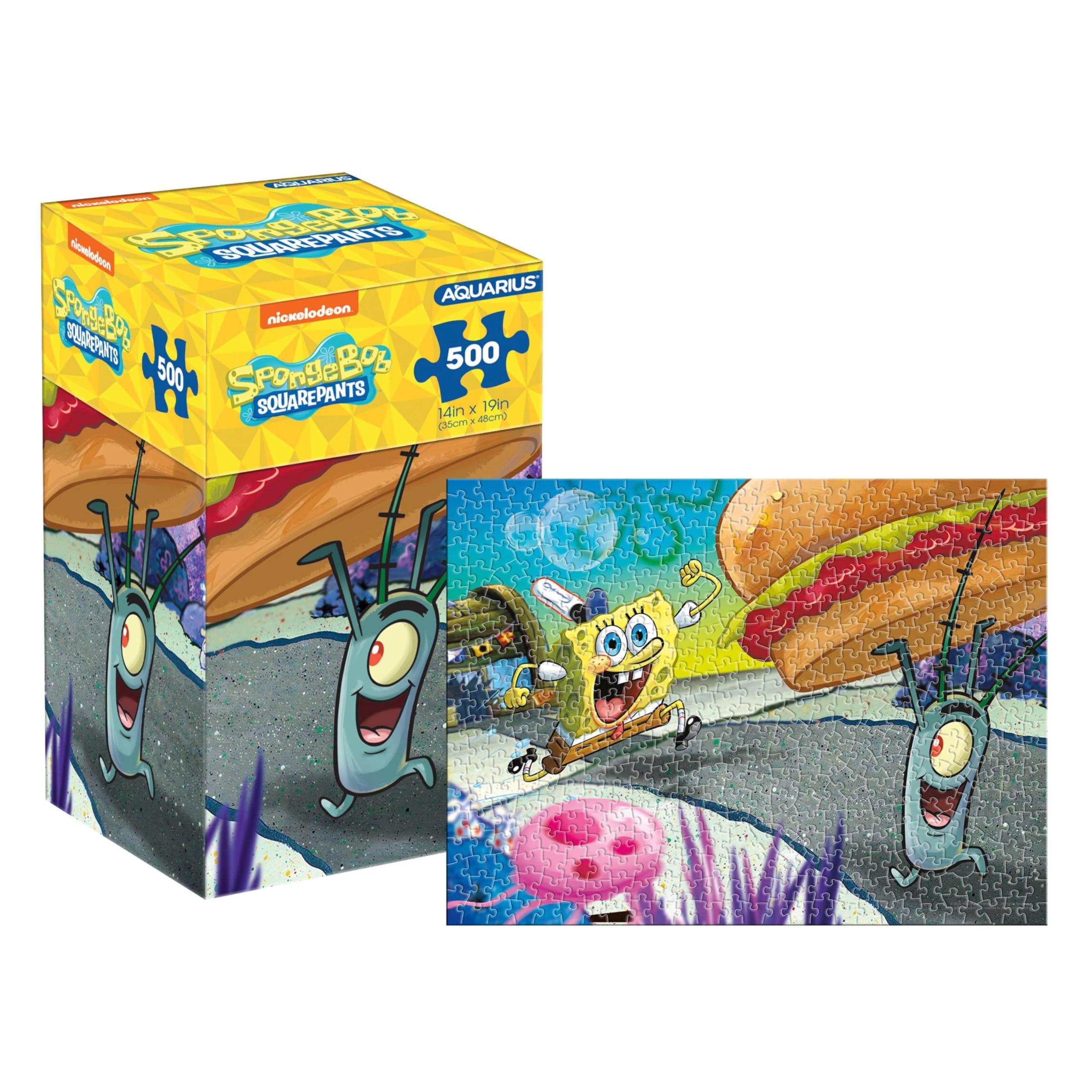 AQUARIUS Spongebob Plankton 500pc DHF10 Puzzle (500 Piece Jigsaw Puzzle ...