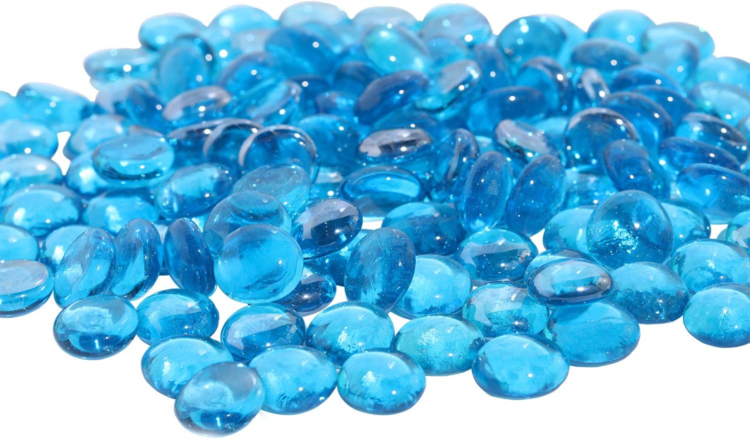 AQUILLA 10 Pounds Fire Glass, Reflective Tempered, Water Blue for Fire ...
