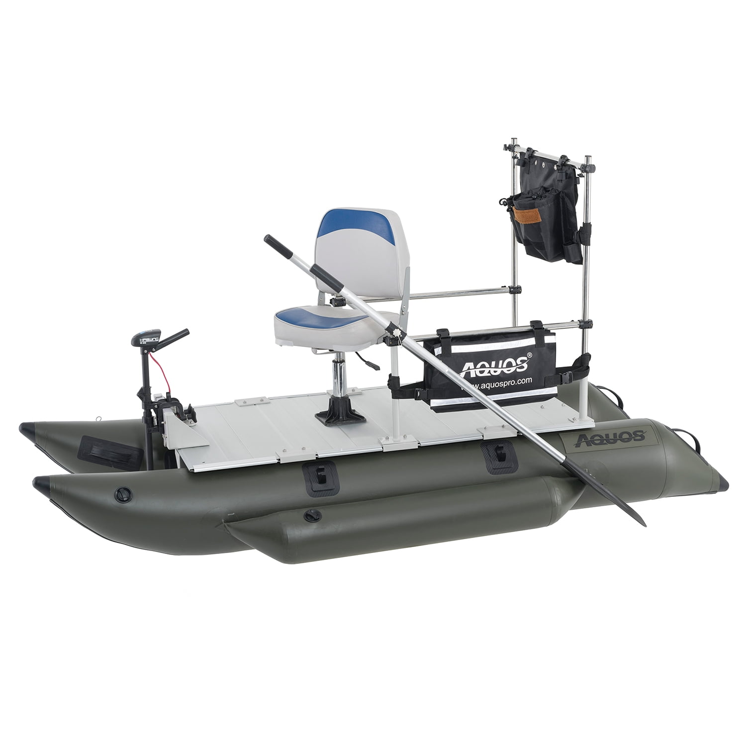 AQUOS 8.8ft Inflatable Pontoon Boat with Haswing 12V 20LBS Bow Mount ...