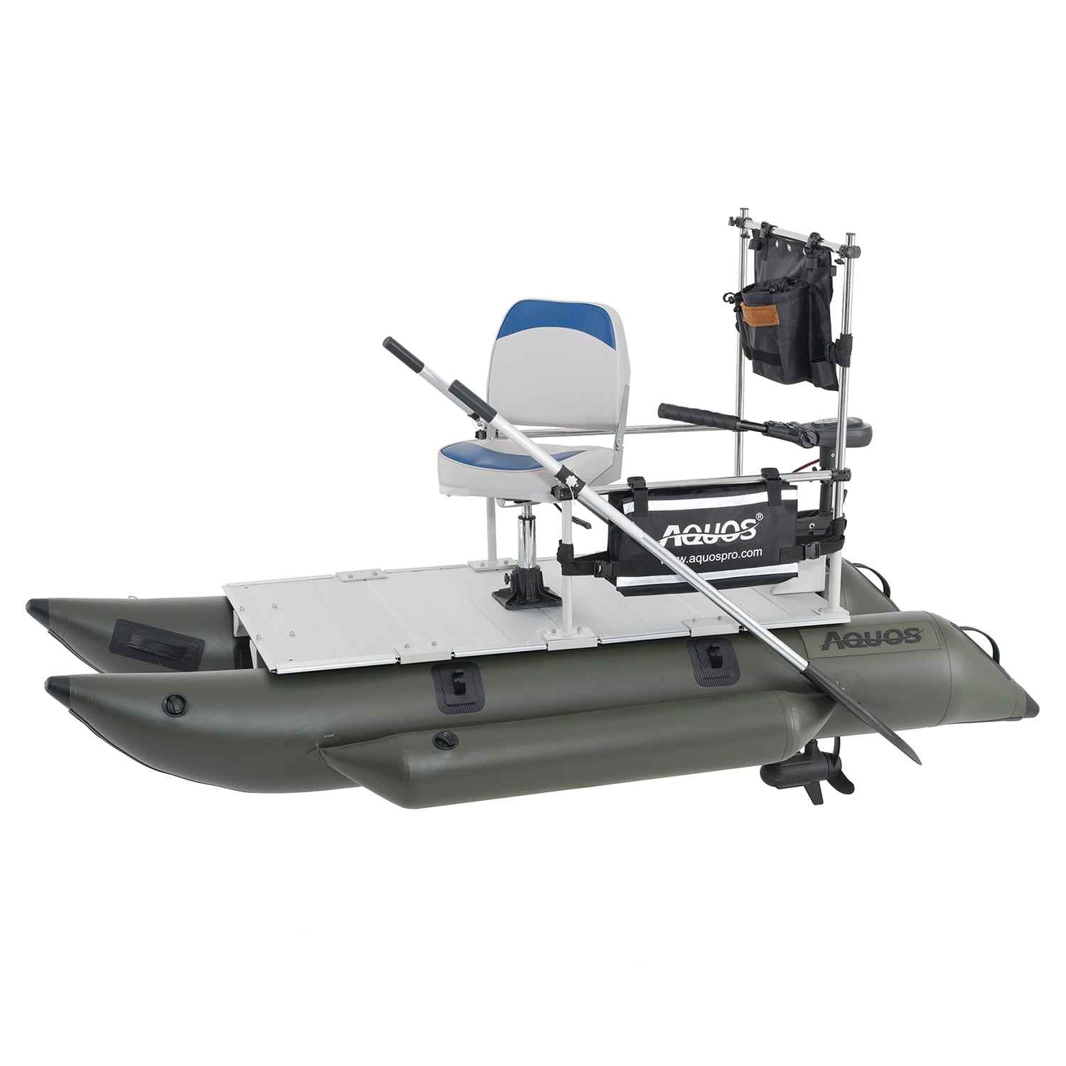 AQUOS 8.8ft Inflatable Pontoon Boat with Paddle, Haswing 12V 65LBS ...