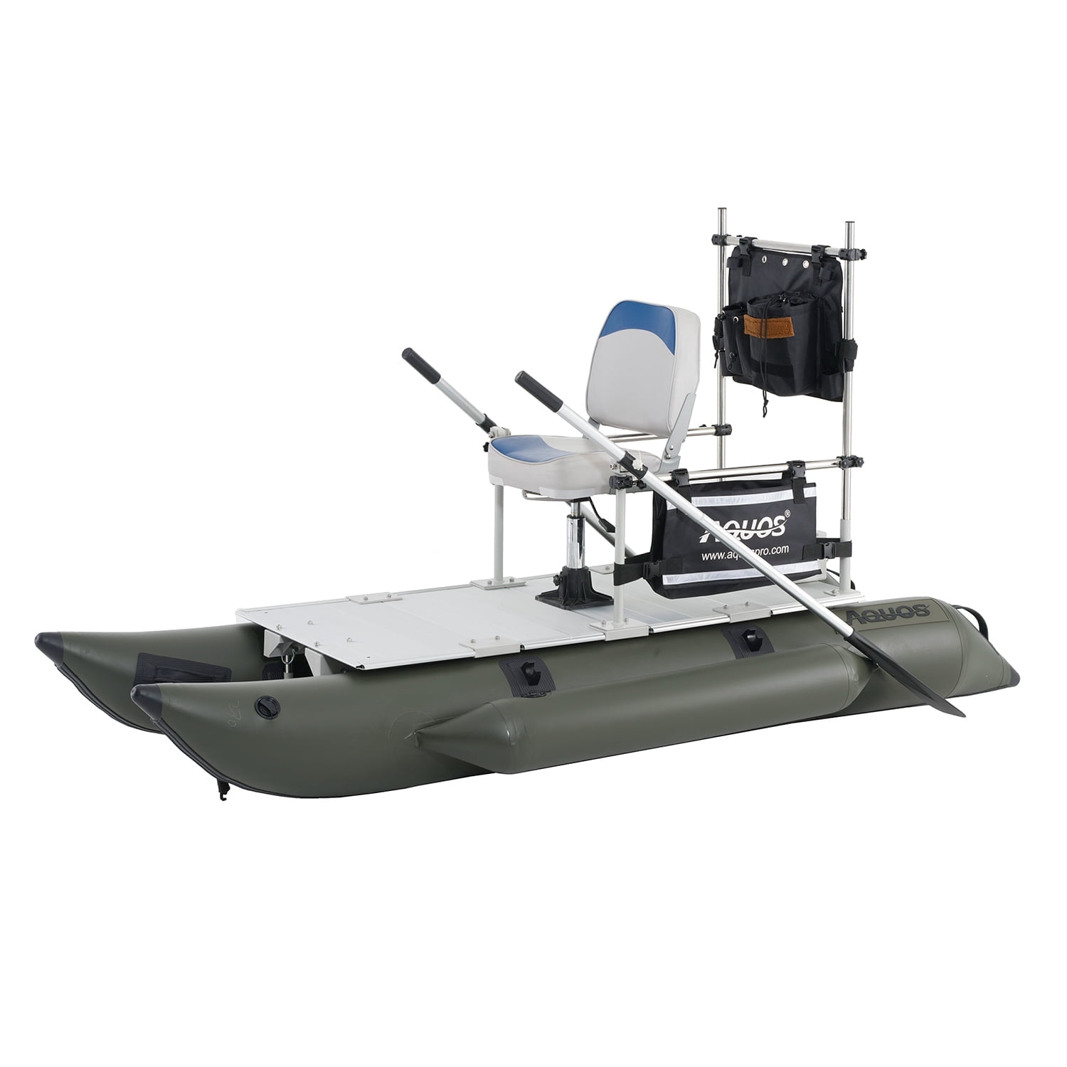 AQUOS Backpack Series 8.8 ft Inflatable Pontoon Boat with Stainless ...