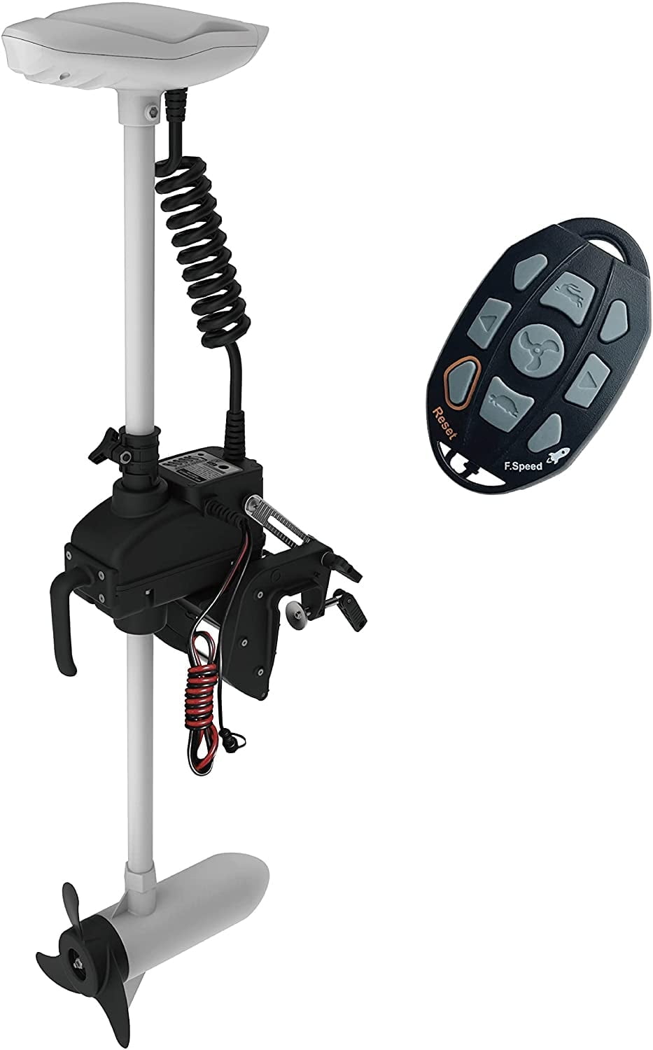 AQUOS White Freshwater and Saltwater One Hand Steer Electric Transom ...