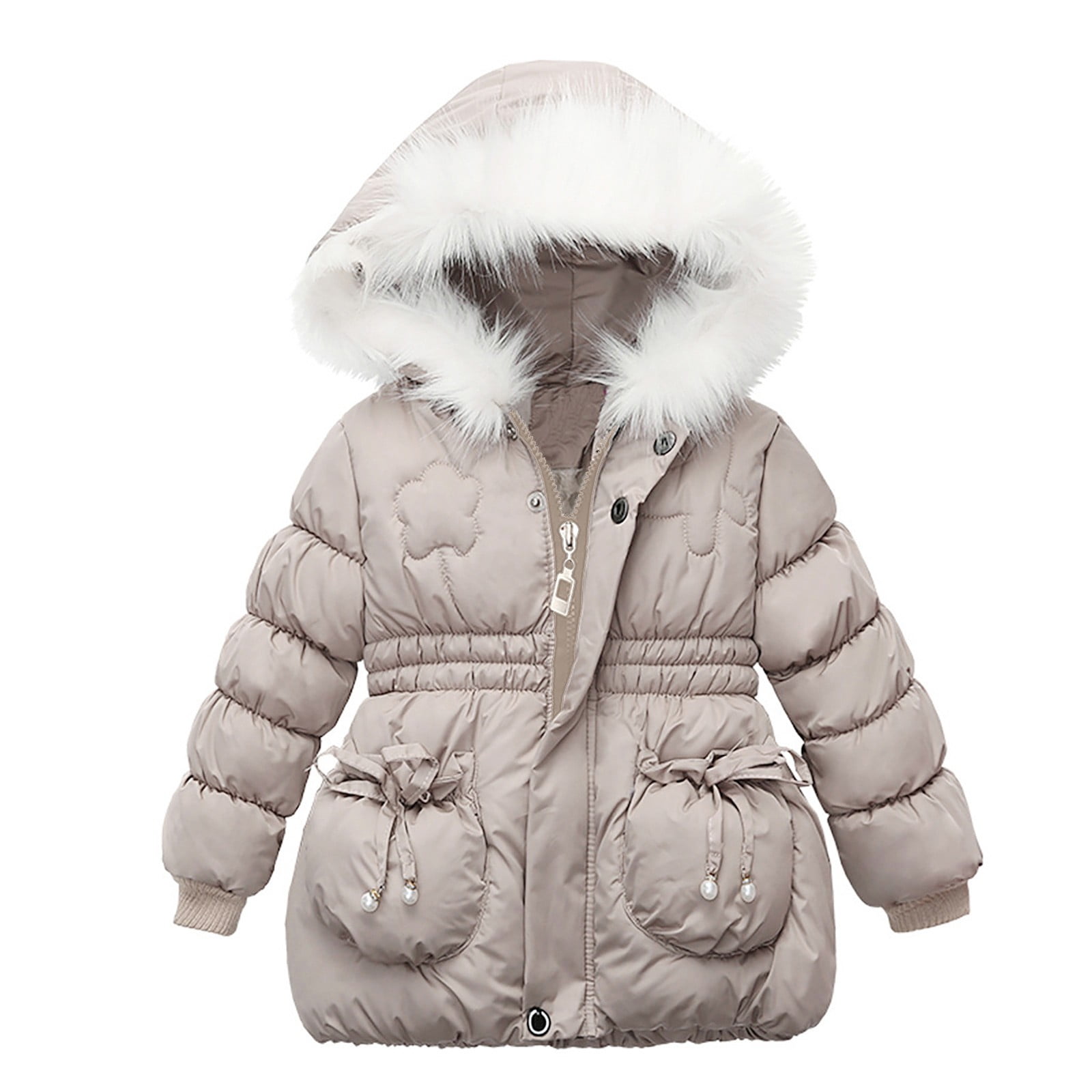 AQUTE Kids Hooded Plush Cotton Coat Warm Outerwear Snow Jacket Winter ...