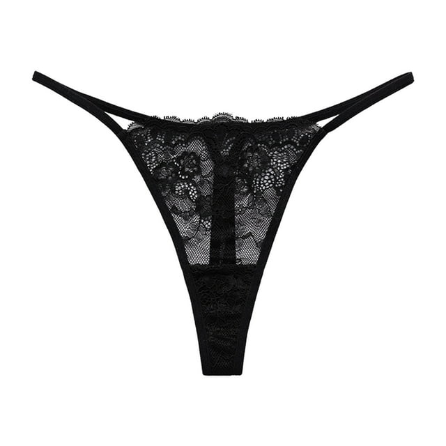 Aqute Panties For Women Sexy See Through Lace Pearl Open Thong