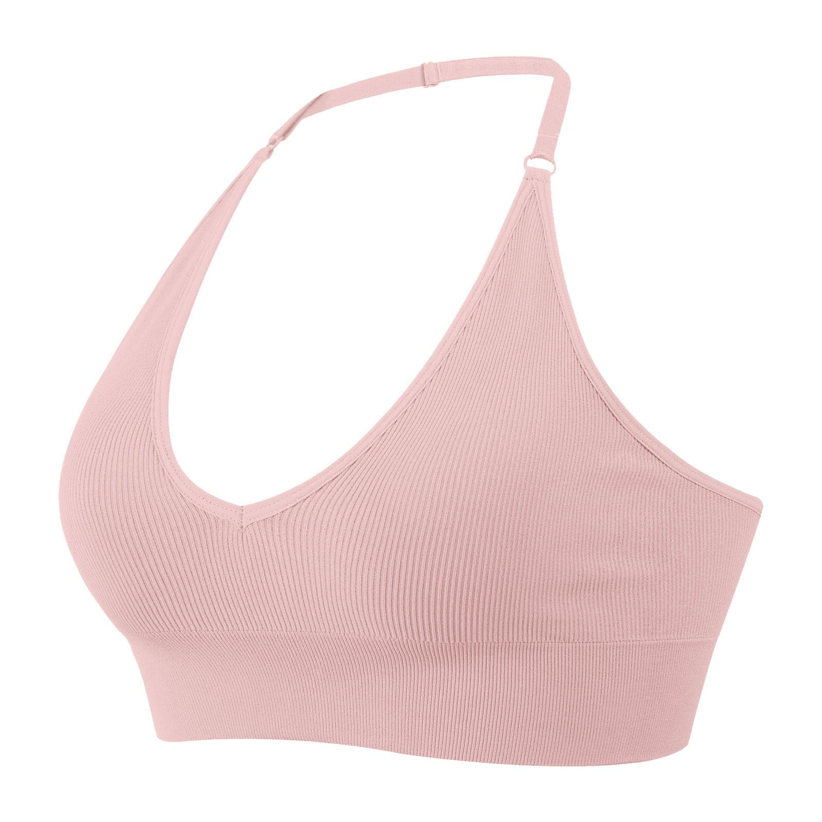 AQUTE Women Bra Crisscross Halter Sports Bra - Backless, Deep V Neck ...