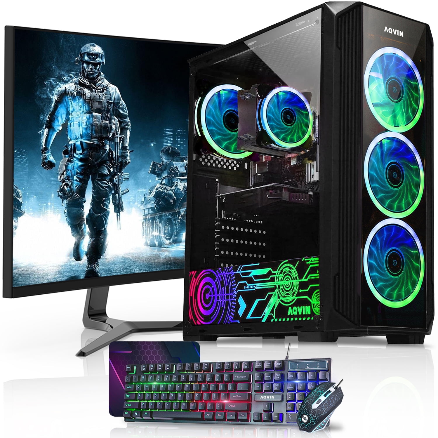 AQVIN ZForce Desktop Gaming PC Computer Tower (Intel Hexa-Core i7, 32GB ...