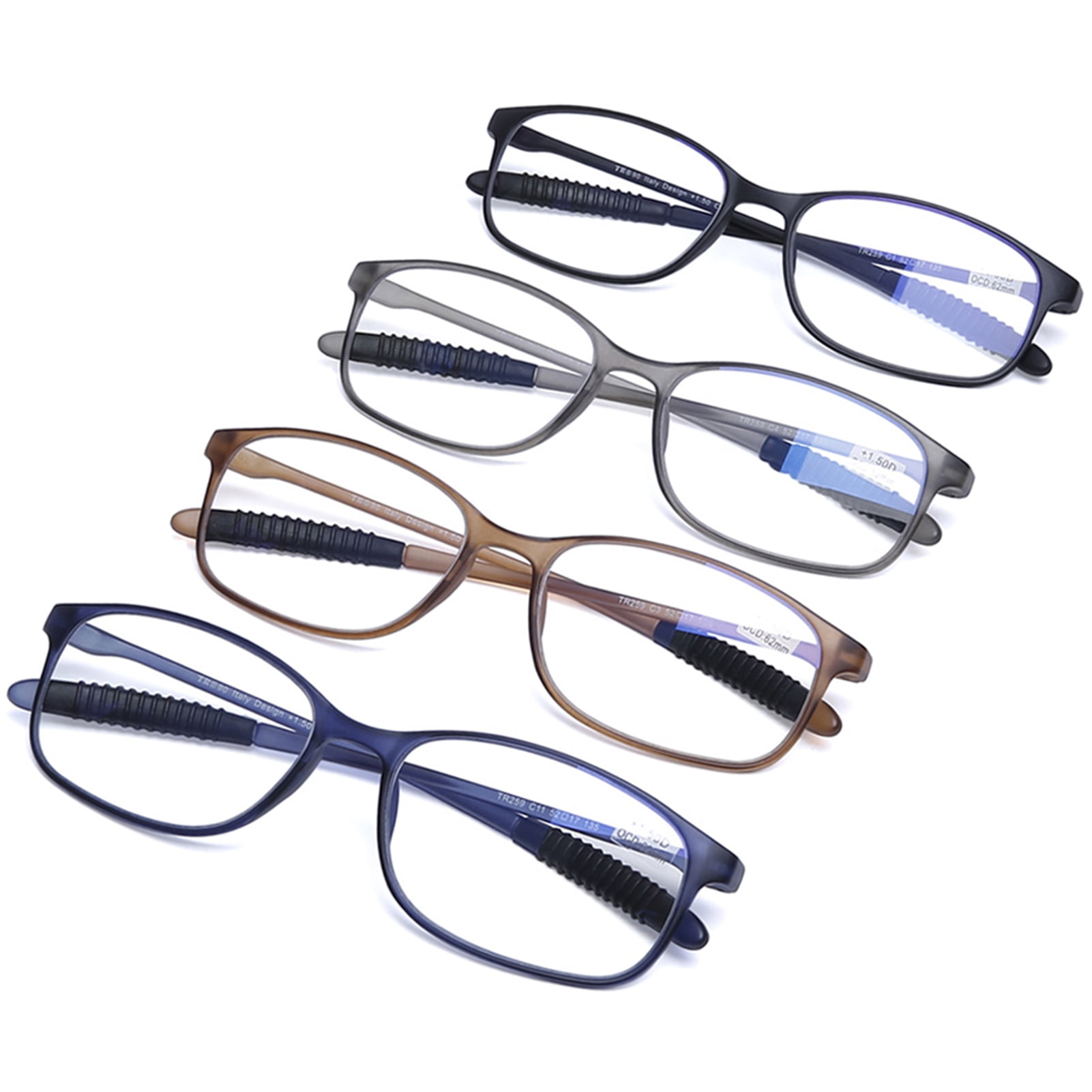 AQWANO 4 Pack Reading Glasses Computer Blue Light Blocking, Flexible ...