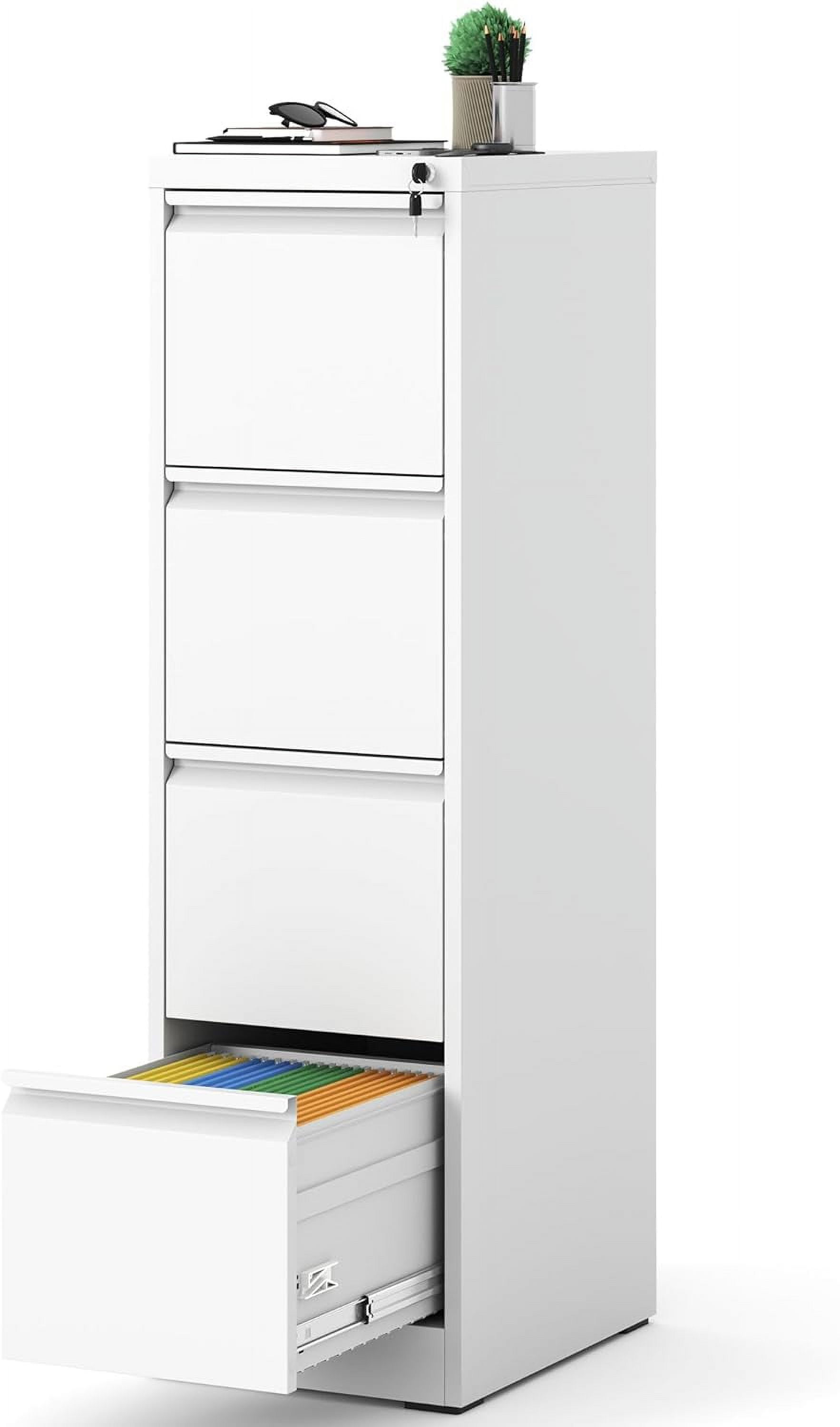 AQY 4 Drawer File Cabinet with Lock, Metal Filing Cabinet for Home ...
