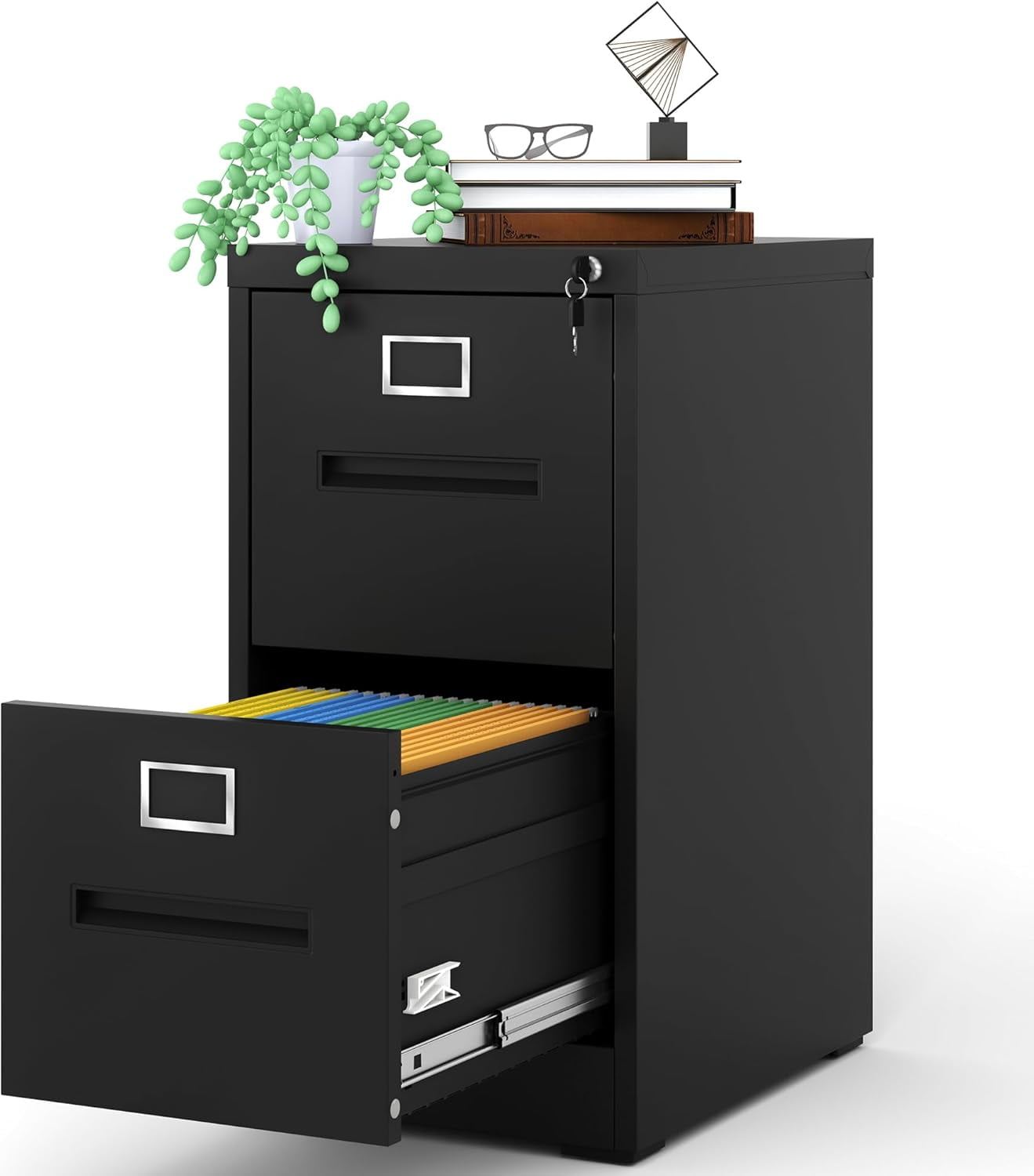 AQY File Cabinet with Lock, Metal Filing Cabinets for Home Office, 18" Deep Vertical Storage ...