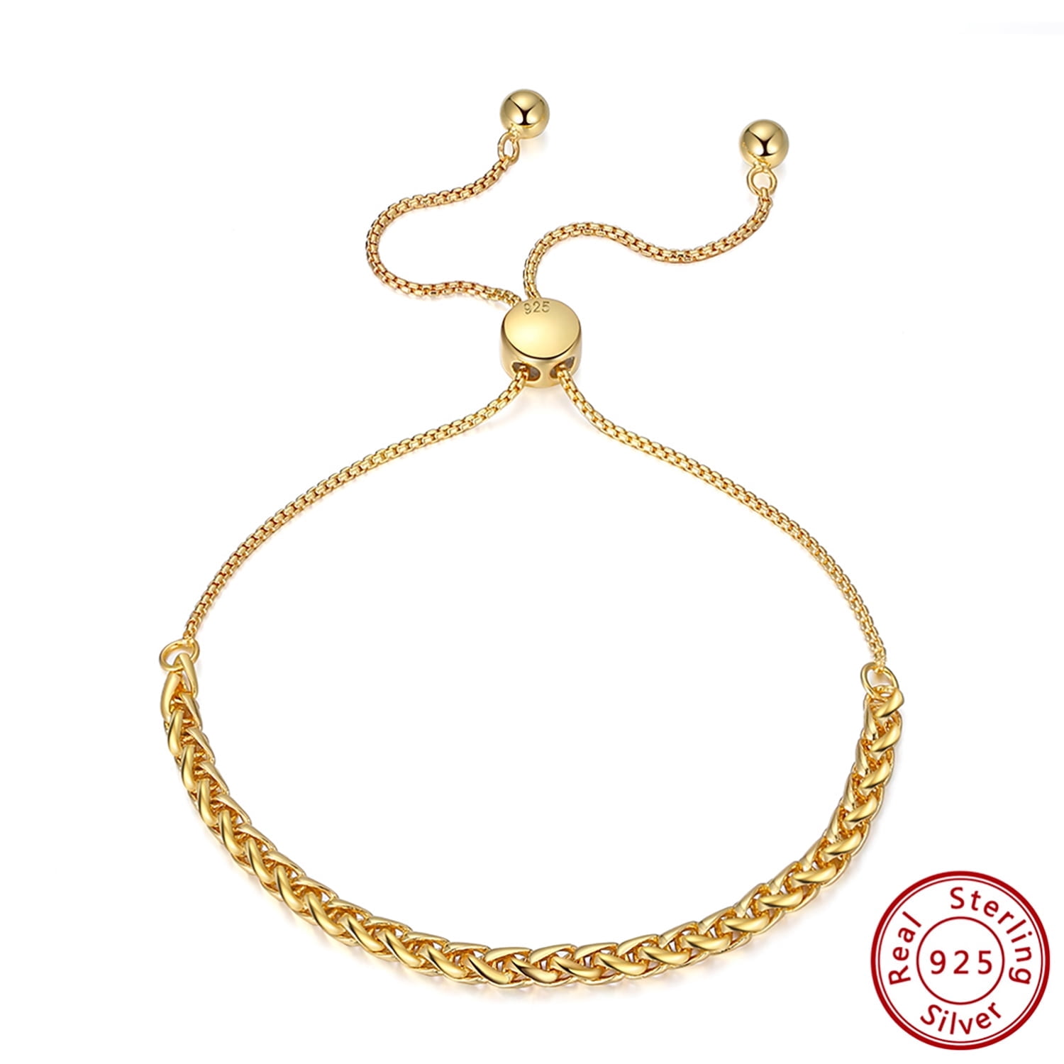 AQYYI Jewelry 18K Gold Plated 925 Sterling Silver Adjustable Chopin ...