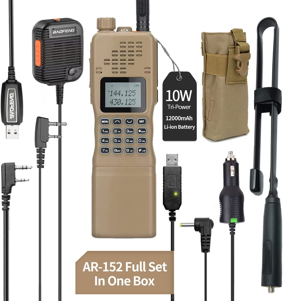 AR-152 10W Military Grade Ham Radio, Long Range Handheld Talkie with ...