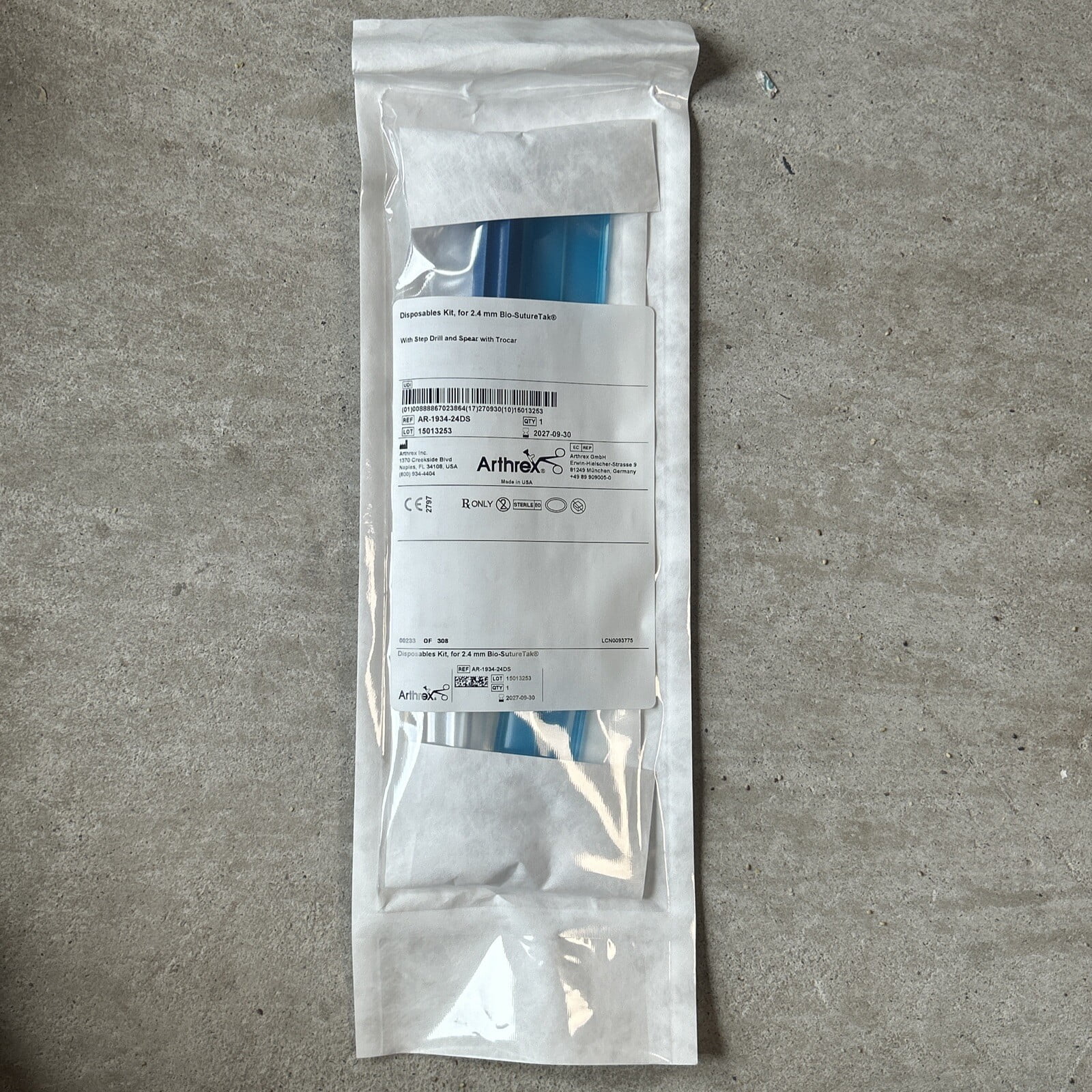 AR-1934-24DS: ARTHREX 2.4MM BIO-SUTURETAK DISPOSABLES KIT - Walmart.com