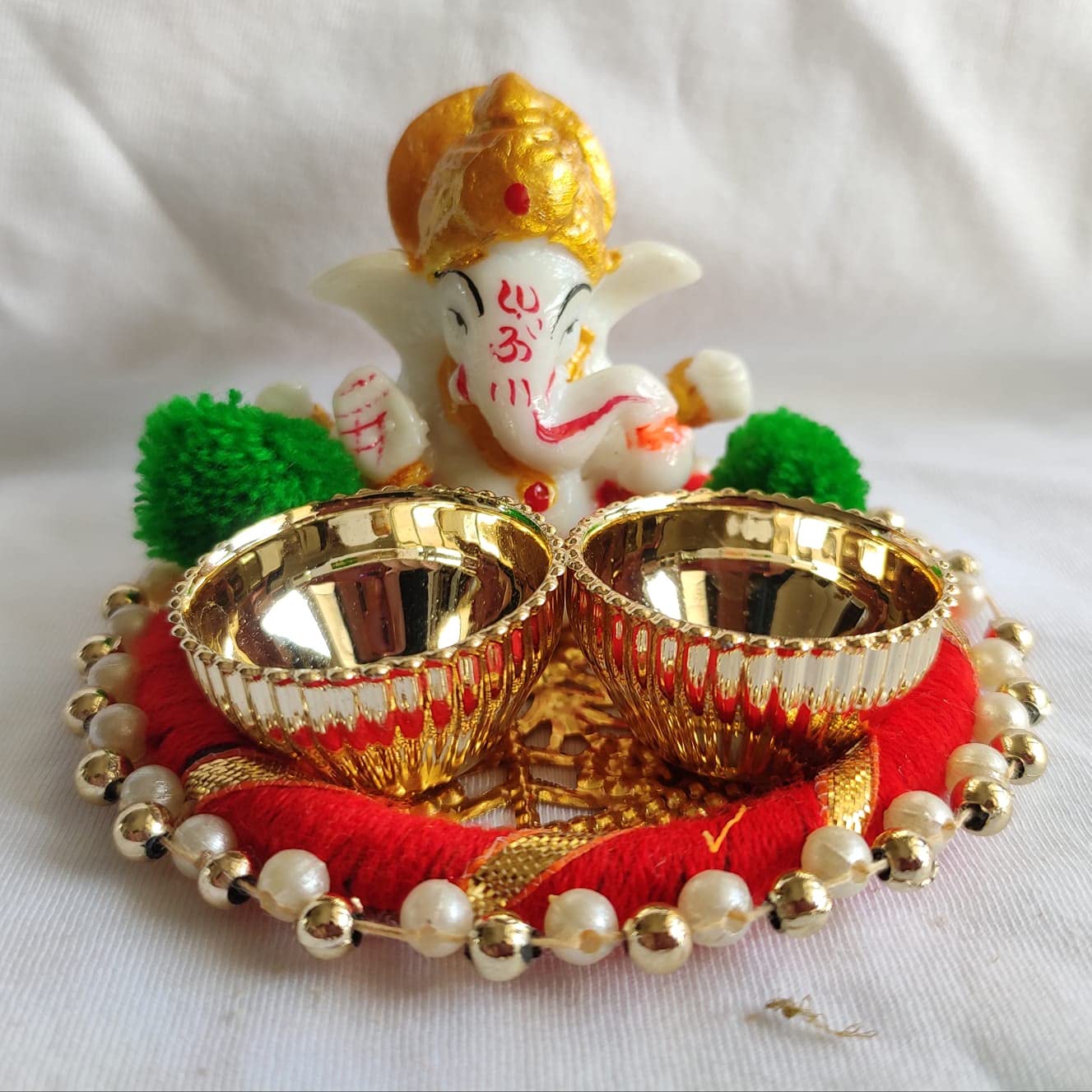 AR Creations Beautiful Handmade Ganpati Roli Chawal Puja Thali for ...