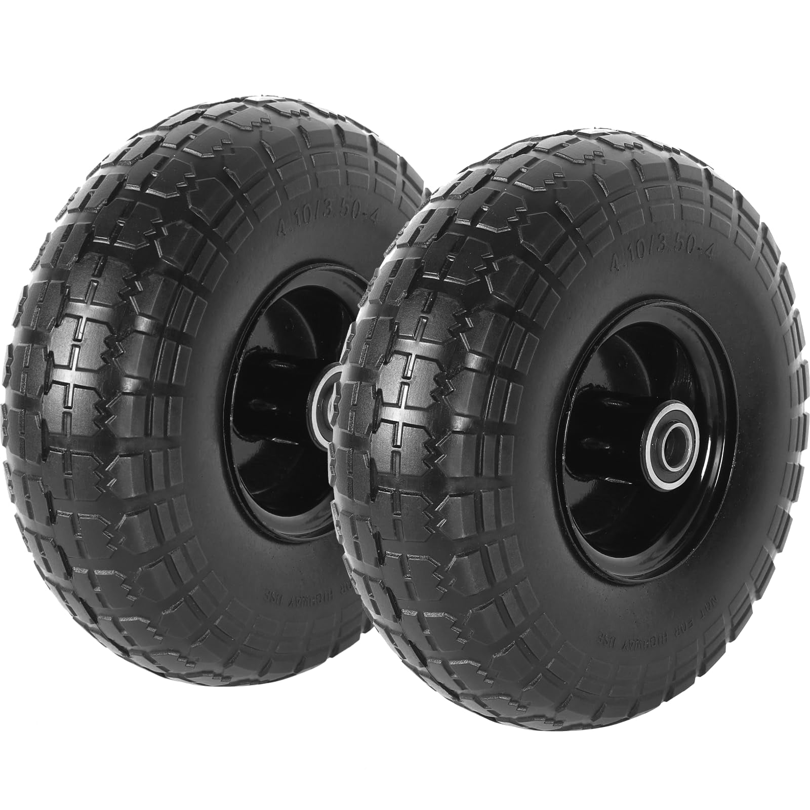 AR-PRO (2-Pack) 10-Inch Solid Wheels, 4.10/3.50-4" Tire and Wheel Flat ...
