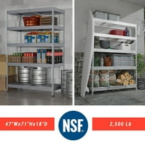 AR Shelving Industrial Storage Racks - 47 x 18 x 71in Galvanized, Steel ...