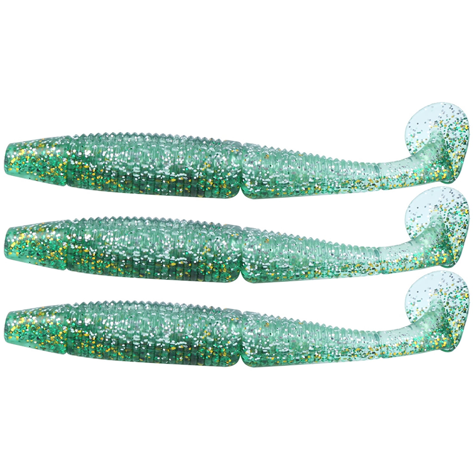 AR50 3PCS Double Color T Tail 120mm 10.5g Soft Worm Artificial Bait ...