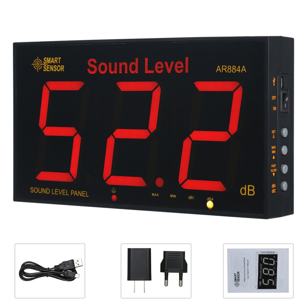 AR884A Smart Wall Mounted Large LCD Display Sound Level Meter Digital ...