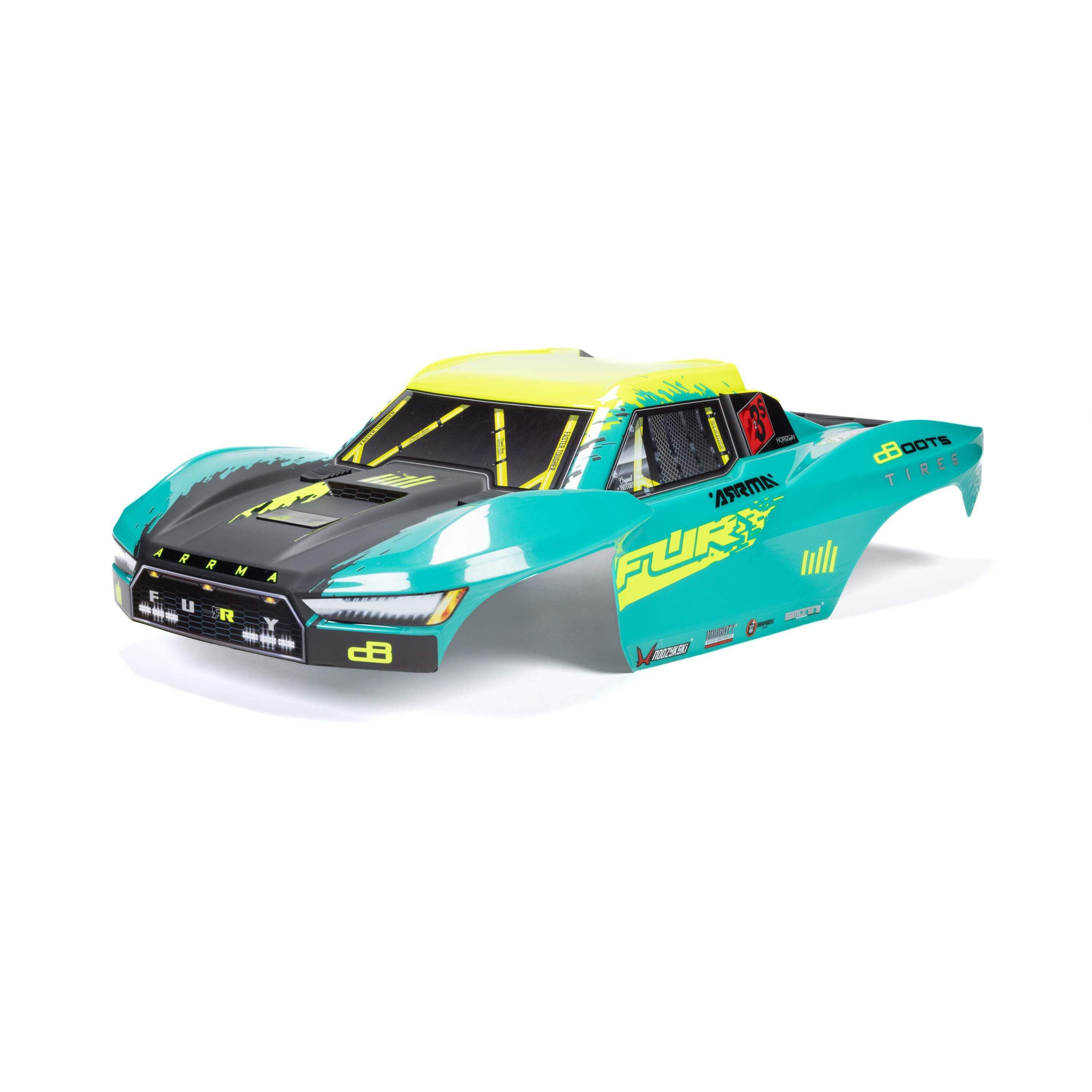 ARRMA FURY Painted Decaled Trimmed Body Set Green ARA-2120 - Walmart.com