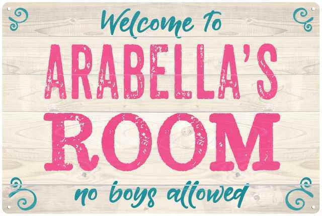 ARABELLA'S Room Kids Bedroom Sign metal aluminium Sign (8 x 12 inch ...