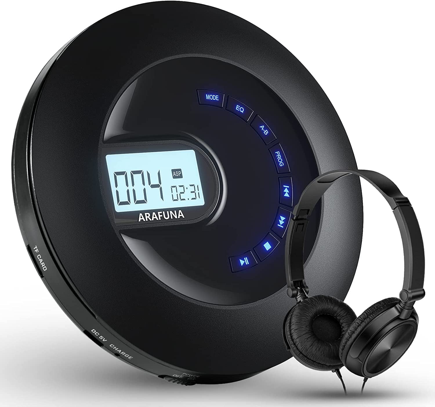 ARAFUNA Portable Handheld CD Player with Headphone, Car Disc Connection ...
