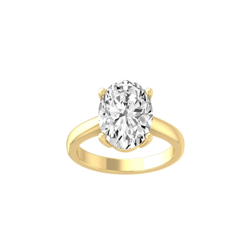ARAIYA 14K Yellow Gold IGI Certified 4 Carat Oval-Shaped Lab Grown ...