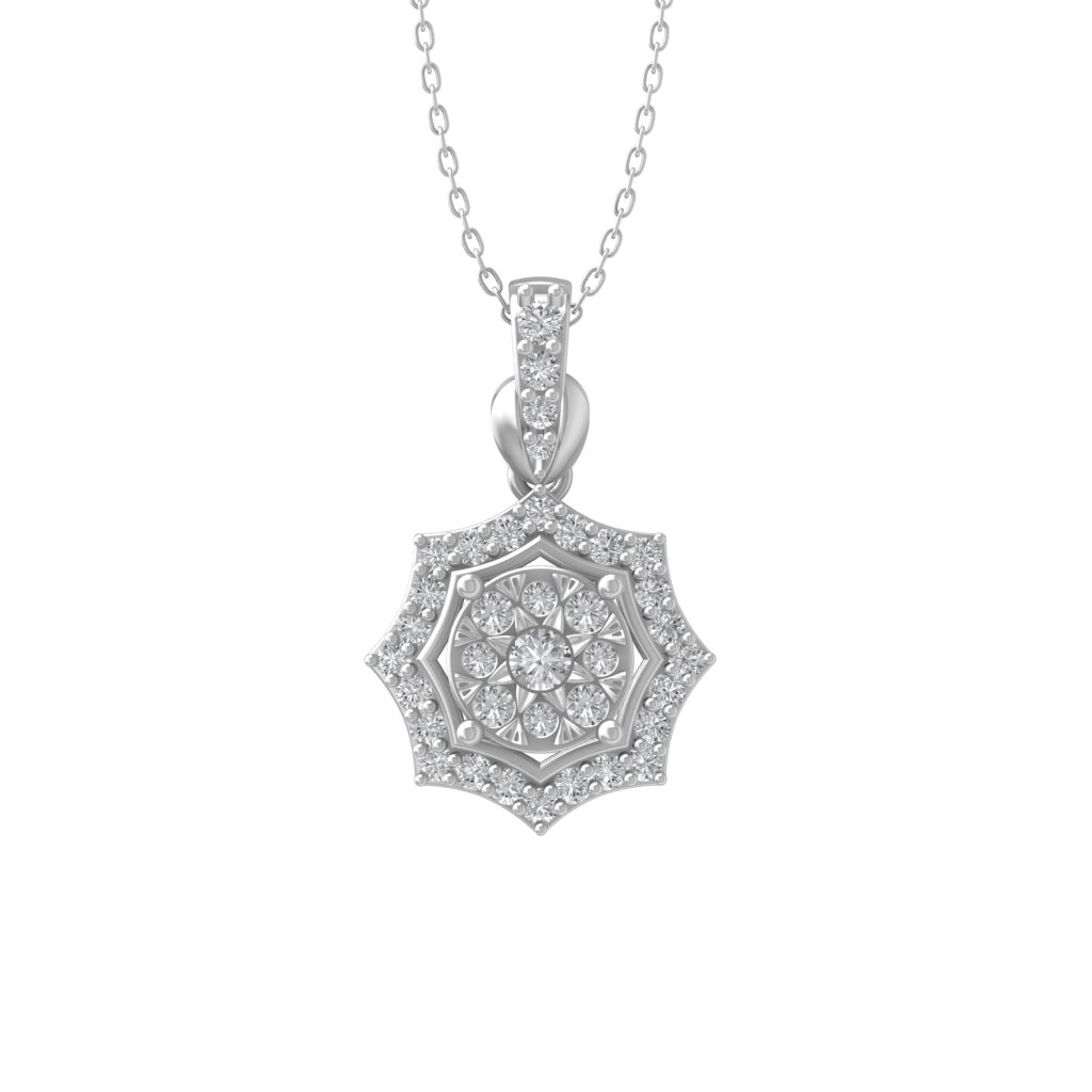 ARAIYA FINE JEWELRY 10K White Gold Lab Grown Diamond Composite Cluster ...
