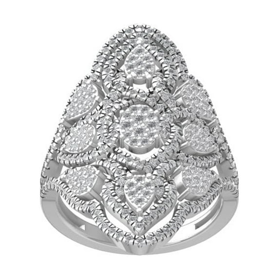 Araiya Fine Jewelry Sterling Silver Lab-Grown Diamond Engagement Ring ...