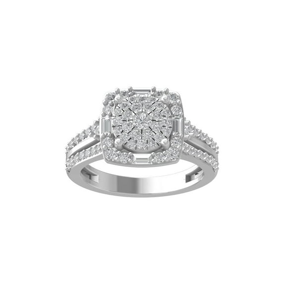 Araiya Fine Jewelry Sterling Silver Lab-Grown Diamond Engagement Ring ...