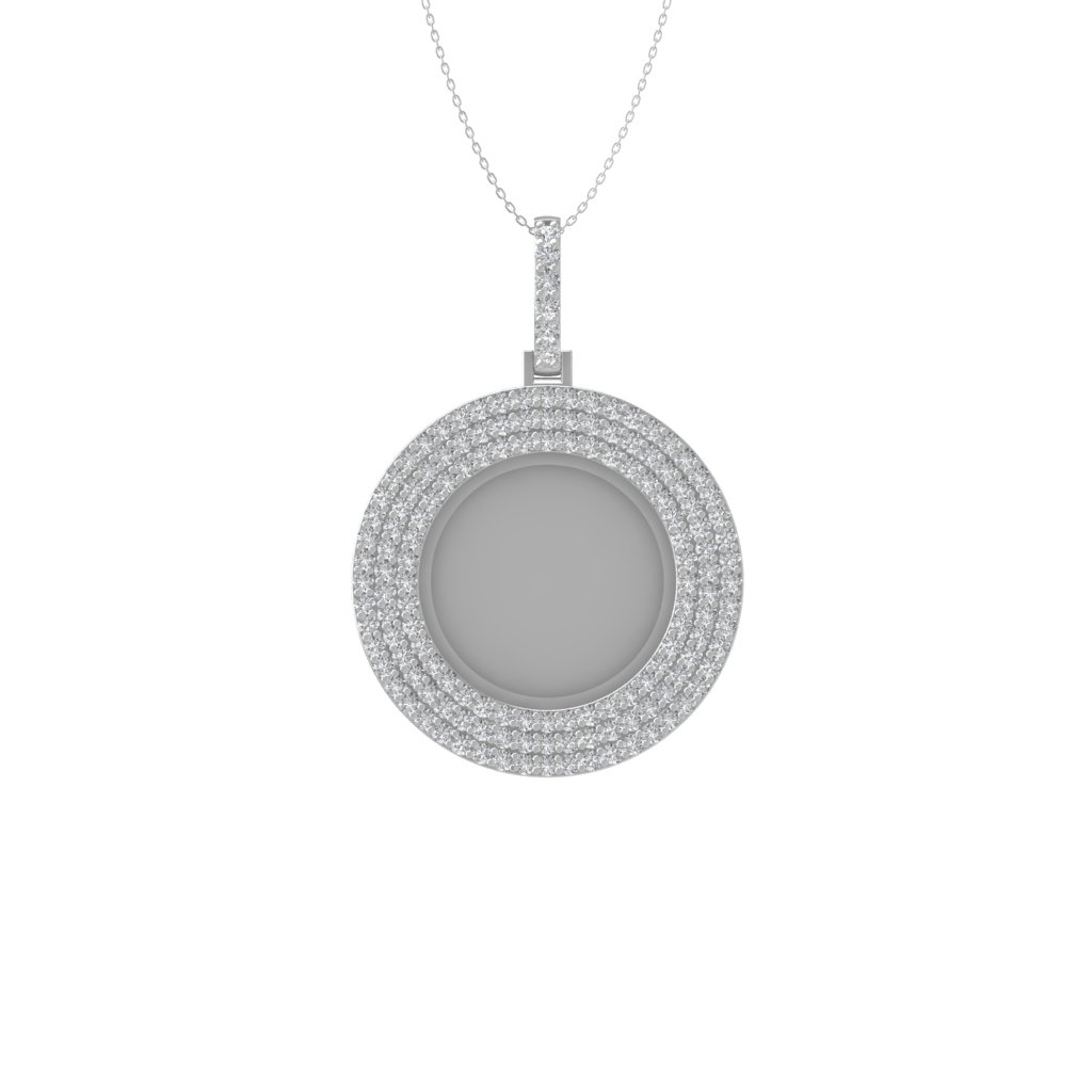 ARAIYA FINE JEWELRY 10K White Gold Lab Grown Diamond circle Pendant ...