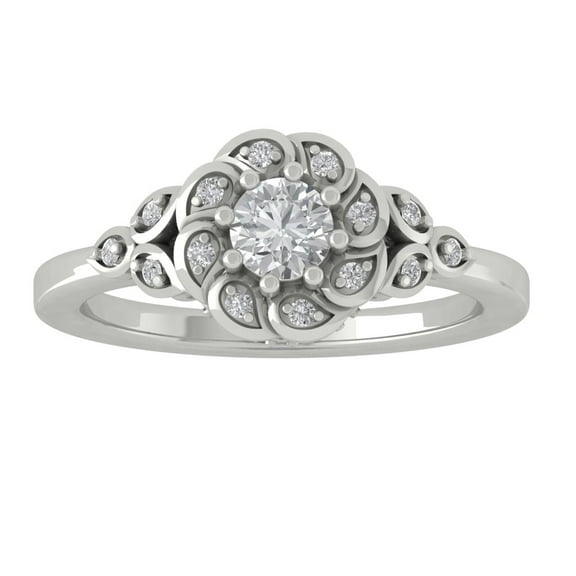 ARAIYA FINE JEWELRY 14K White Gold Lab-Grown Diamond Engagement Ring (5 ...