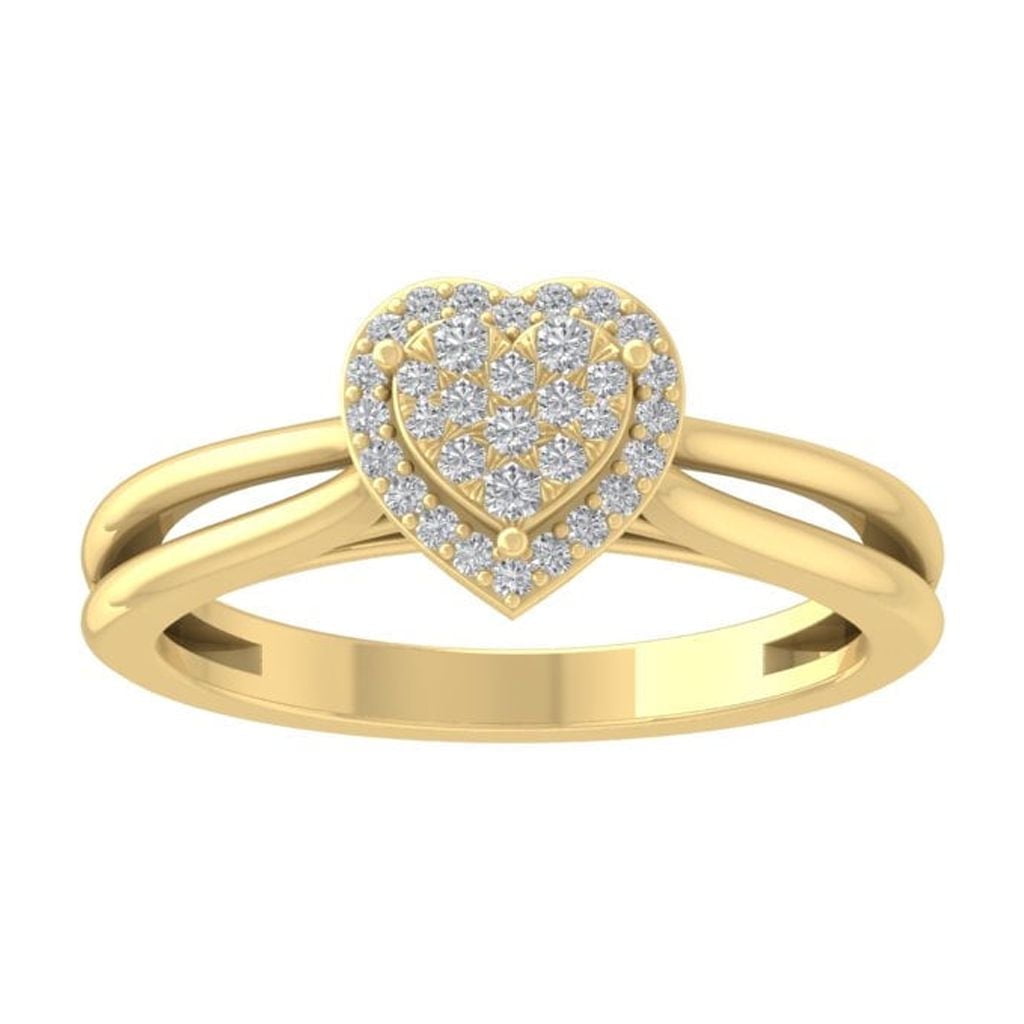 ARAIYA FINE JEWELRY 10K Yellow Gold Diamond Composite Cluster Ring (1/5 ...
