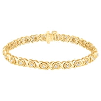 ANGARA Natural S Swirl Link Illusion Diamond Tennis Bracelet in 14K ...