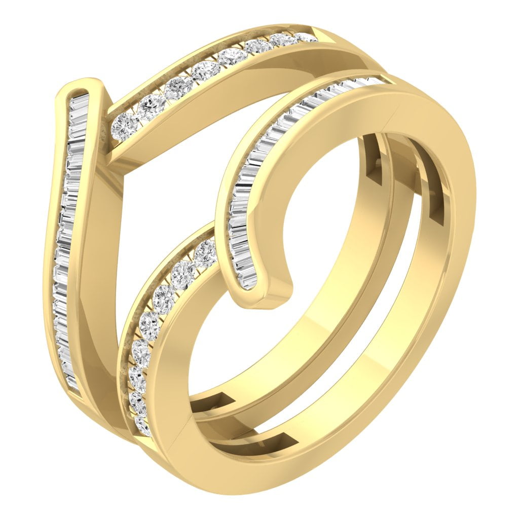 ARAIYA FINE JEWELRY 10K Yellow Gold Lab Grown Diamond Wedding Band Ring ...