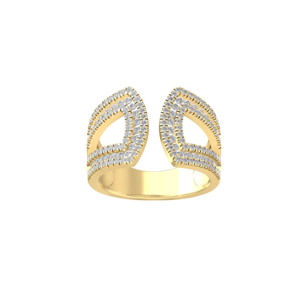 ARAIYA FINE JEWELRY 10K Yellow Gold Round Lab Grown Diamond Open Space ...