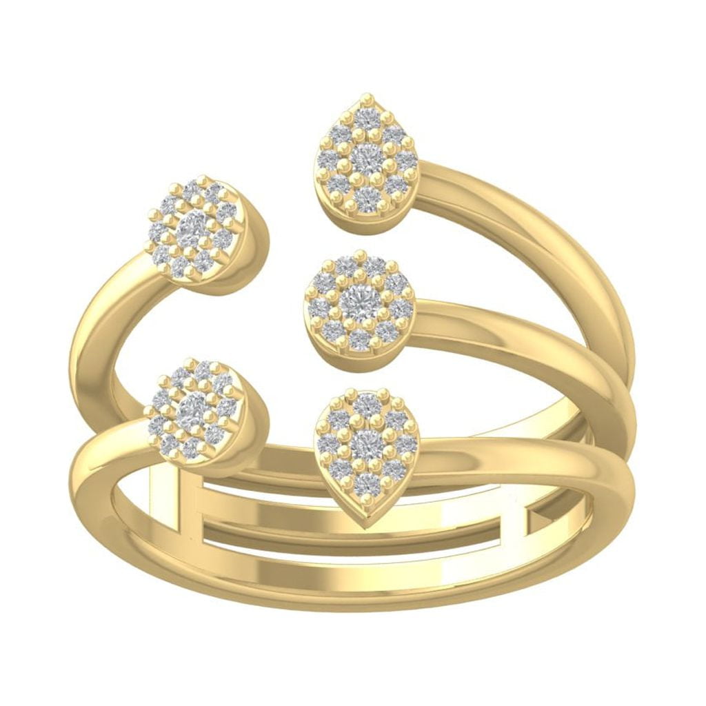 ARAIYA FINE JEWELRY 10K Yellow Gold Round Lab Grown Diamond Open space ...