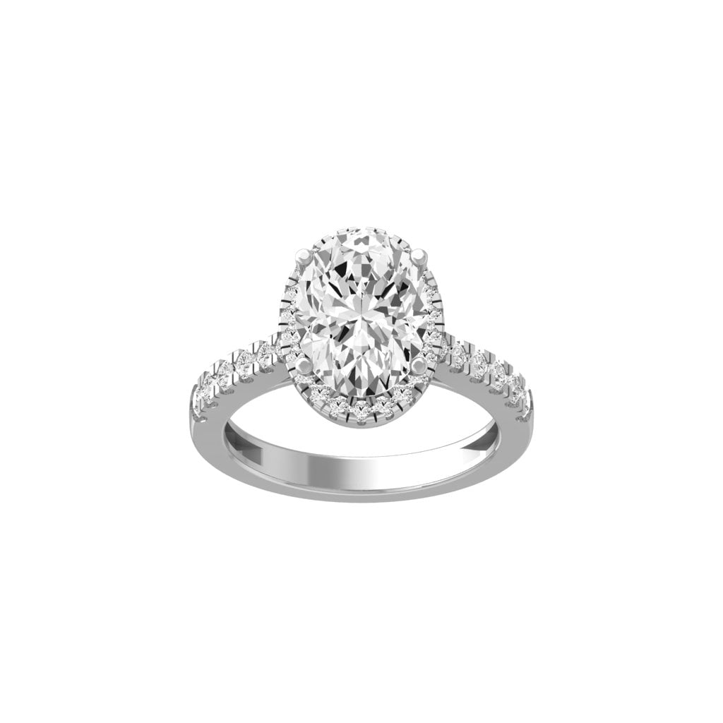 ARAIYA FINE JEWELRY 14K White Gold Oval and Round-Shape Lab Grown ...