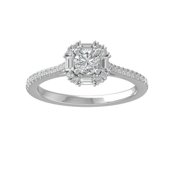 AFFY 14K Solid Yellow Gold Round Cut (0.2 Cttw) White Diamond Butterfly ...