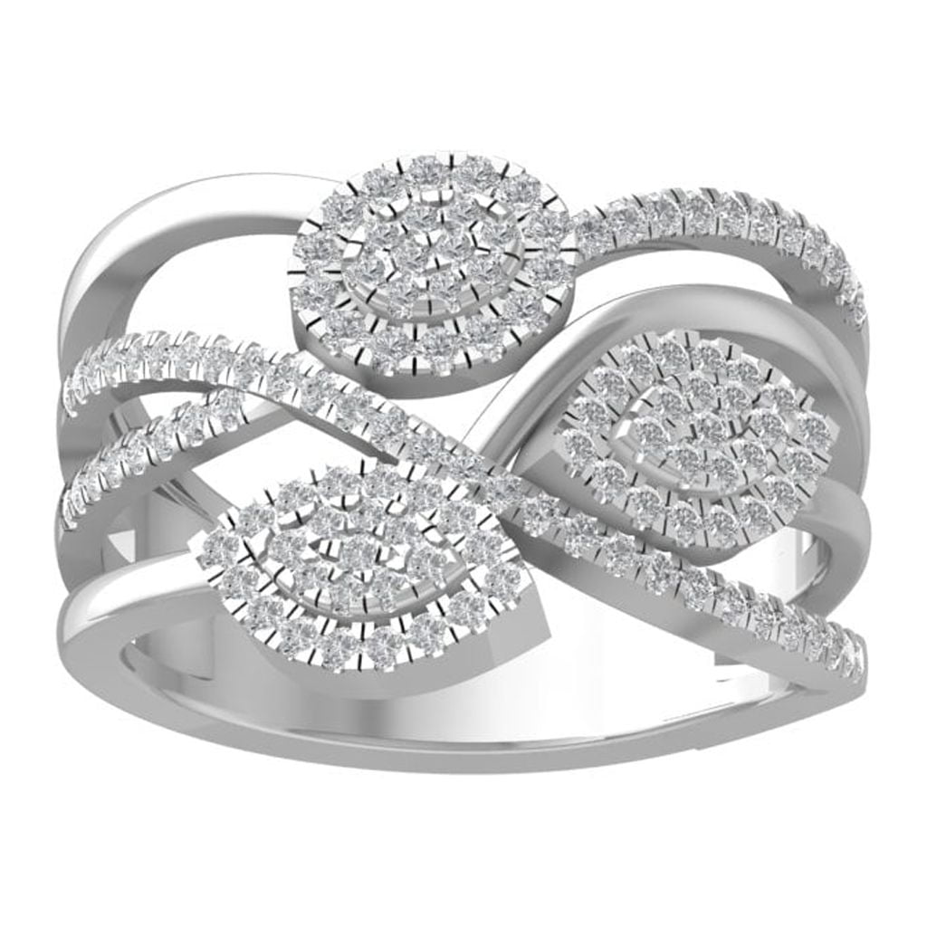 ARAIYA FINE JEWELRY 14K White Gold Round-shape Diamond Composite Ring ...