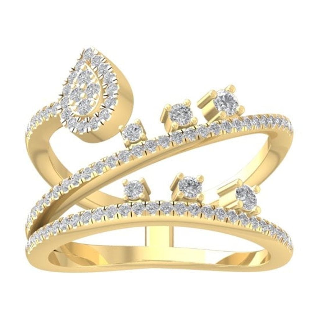 ARAIYA FINE JEWELRY 14K Yellow Gold Diamond Fashion Band Ring (1/2 cttw ...