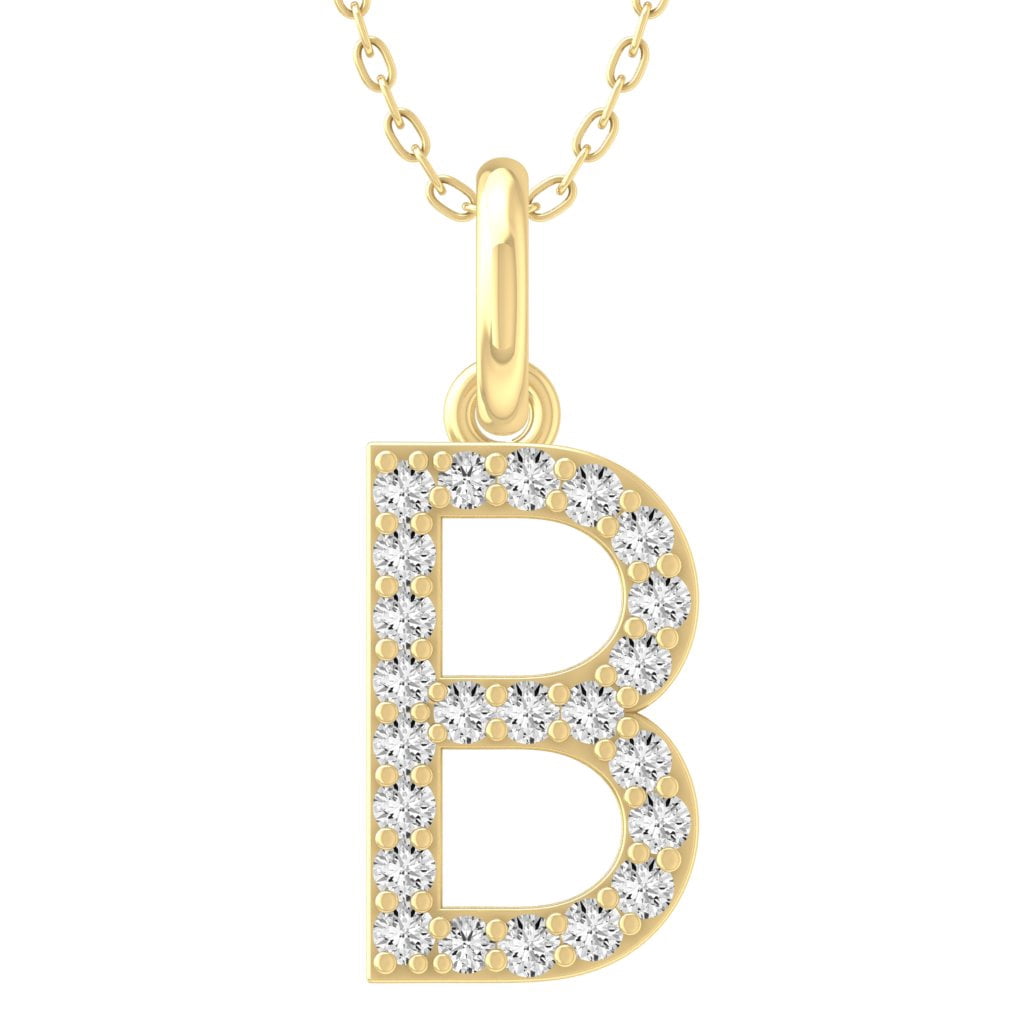 ARAIYA FINE JEWELRY 14K Yellow Gold Lab Grown Diamond B initial Pendant ...