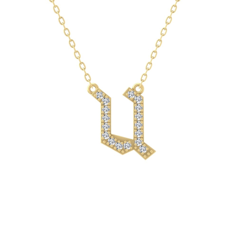 ARAIYA FINE JEWELRY 14K Yellow Gold Lab Grown Diamond letter " v ...