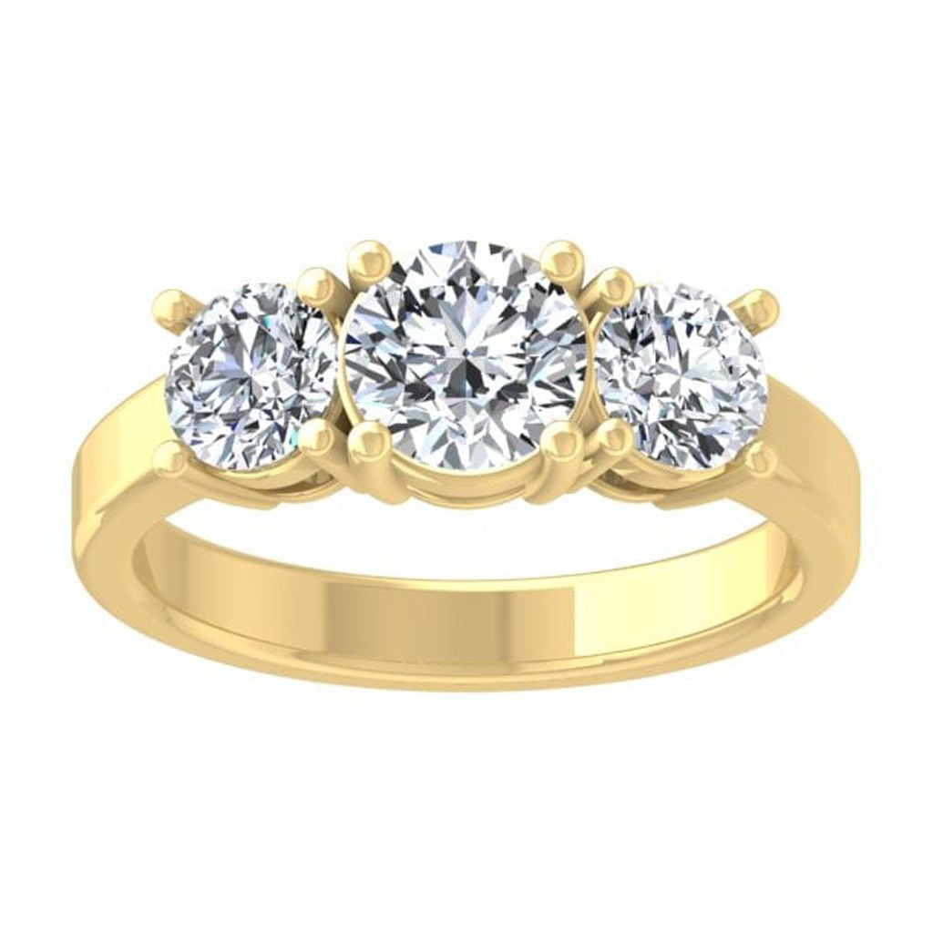 ARAIYA FINE JEWELRY 3 CT.T.W Lab Grown Round Diamond Three-Stone ...