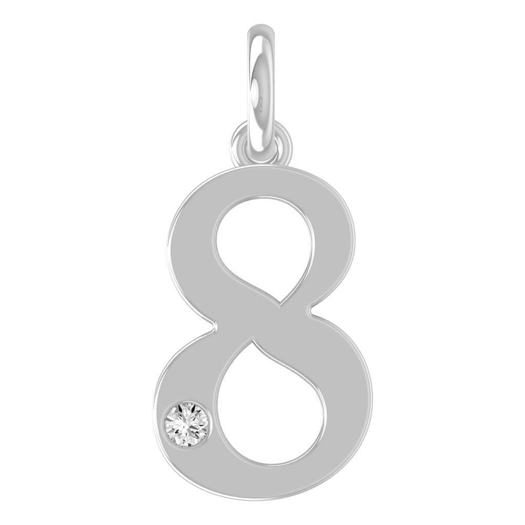 ARAIYA FINE JEWELRY 925 Sterling Silver Lab Grown Diamond Eight Number ...